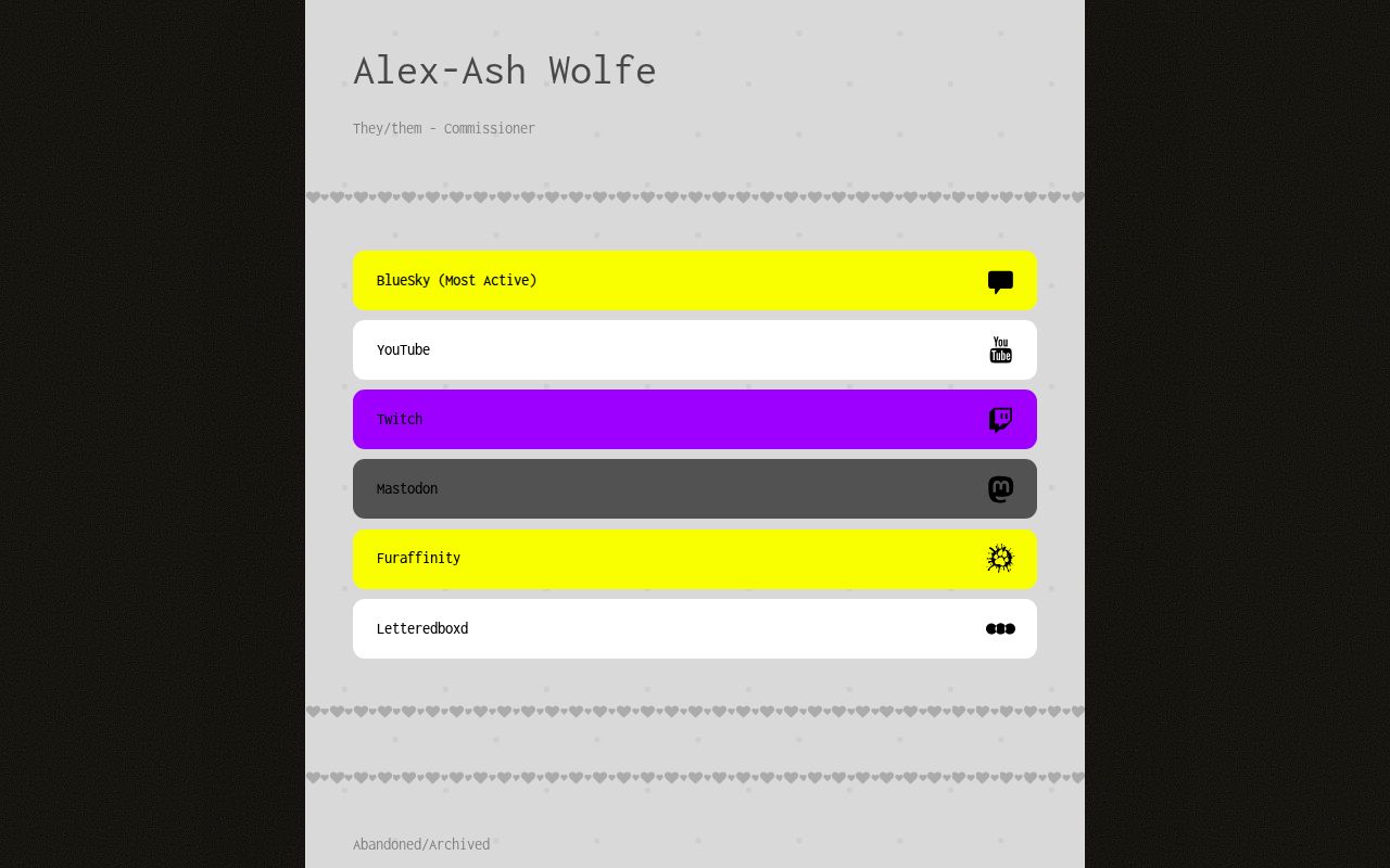 Alex-Ash Wolfe's Carrd